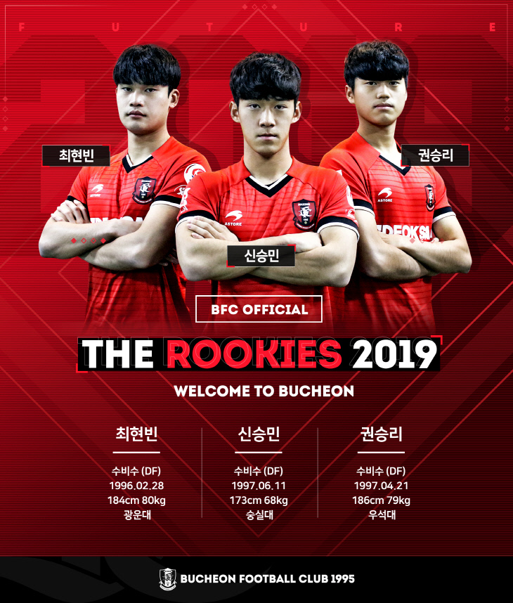 중도일보 - 부천FC1995, 대학 신인 수비수 3명 영입